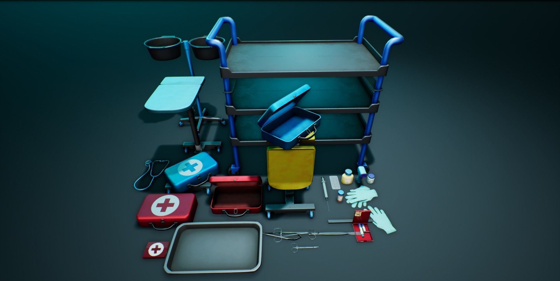 3D model Stylized Medical Package VR / AR / low-poly | CGTrader