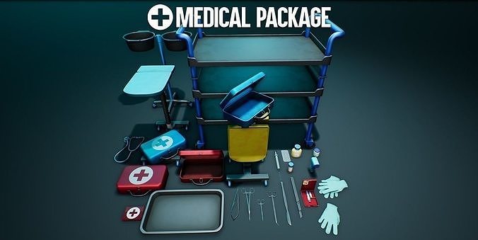 3D model Stylized Medical Package VR / AR / low-poly | CGTrader