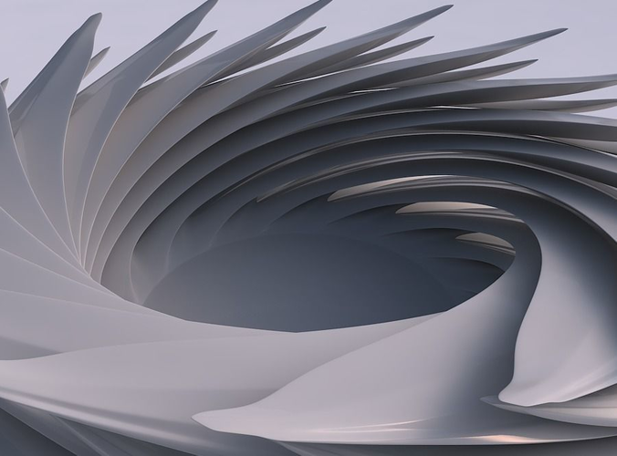 Bowl twisted two layered flower with beveled edges twisted an... 3D ...