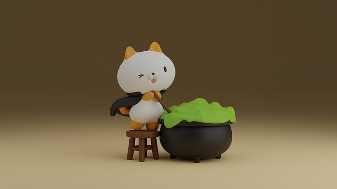 wizard cat 3D model 3D printable | CGTrader