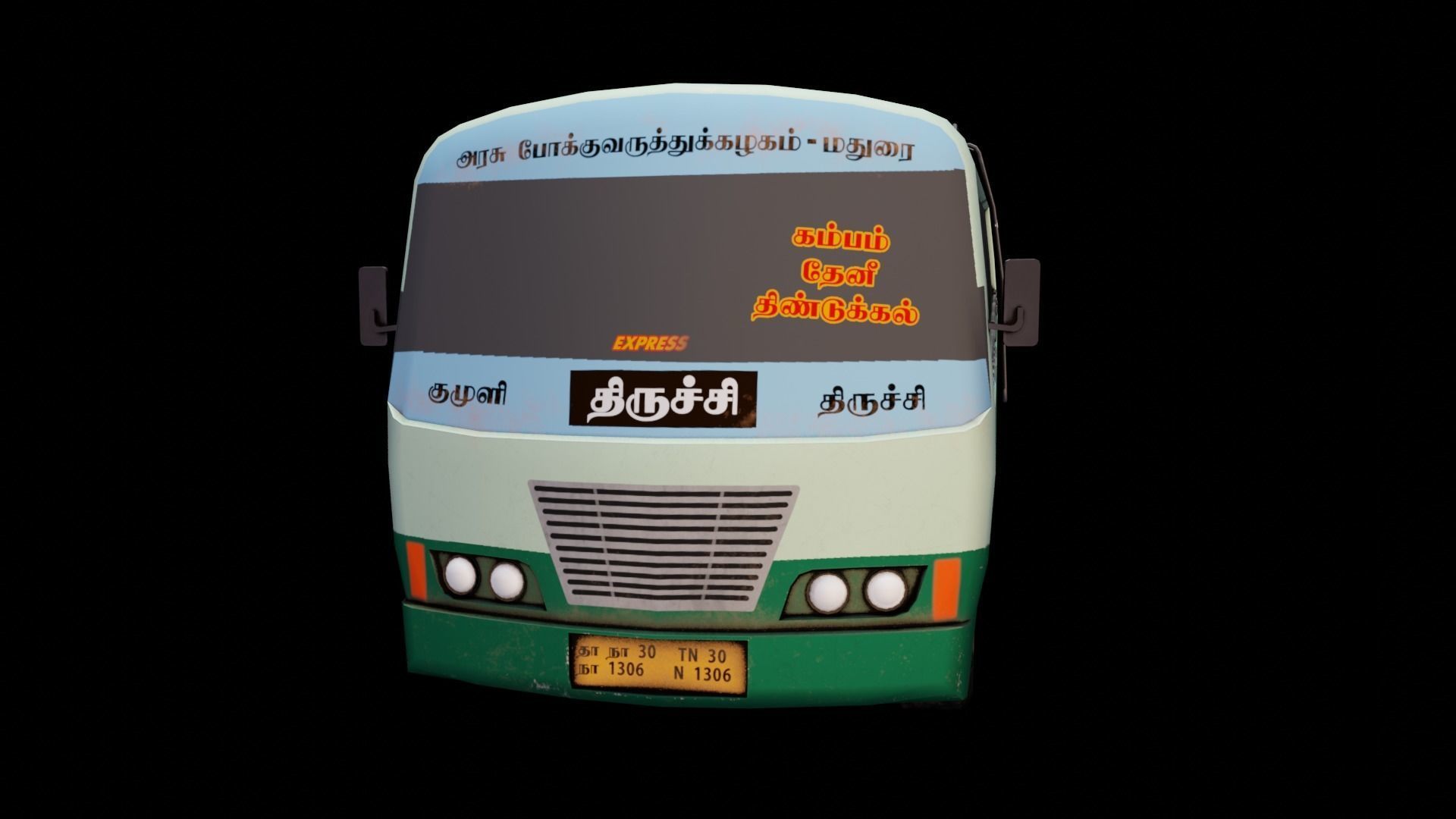 3D model South Indian Bus VR / AR / low-poly | CGTrader