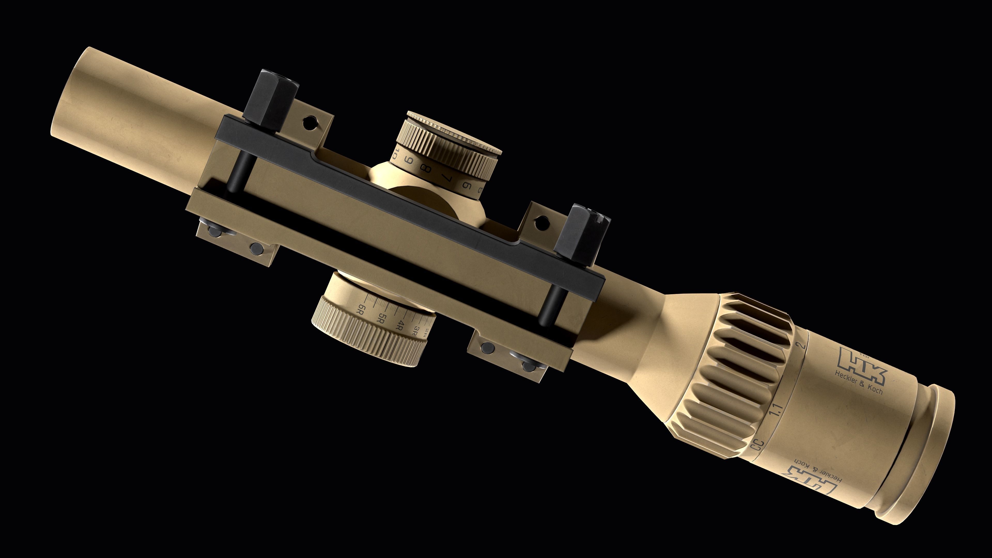 3D model Rifle scope SCHMIDT BENDER 1-8 PM2 VR / AR / low-poly | CGTrader