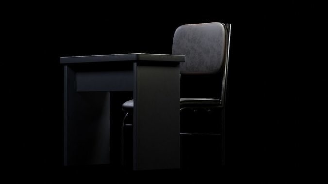 Student chair with desk 3D model | CGTrader