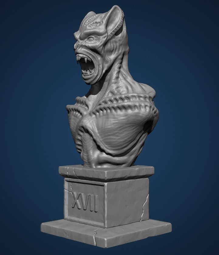 Bat Creature Bust for 3D Print 3D model 3D printable | CGTrader