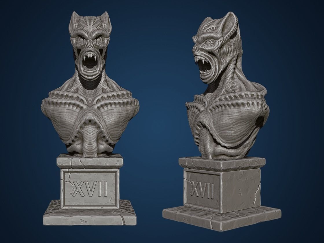 Bat Creature Bust for 3D Print 3D model 3D printable | CGTrader