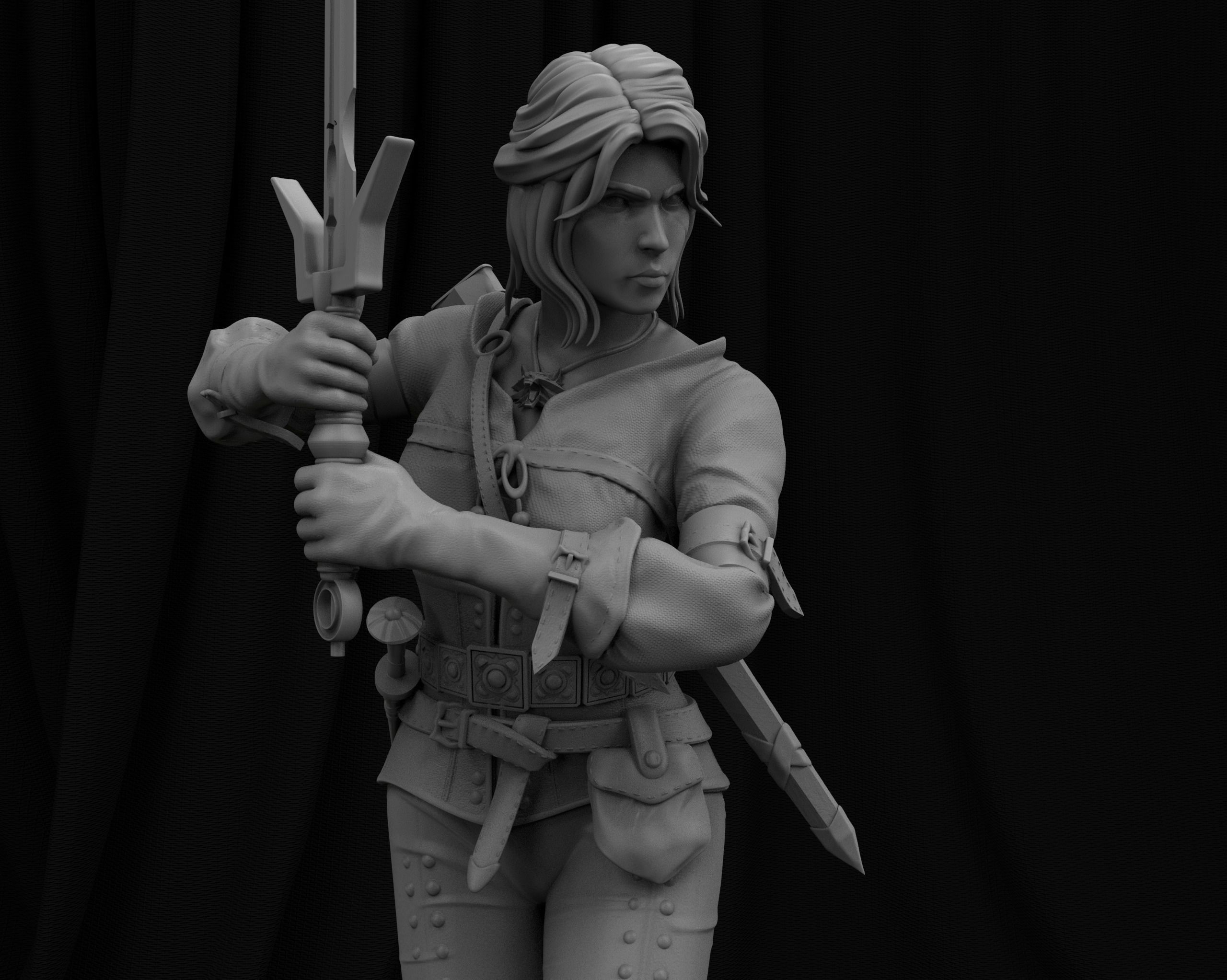Ciri The Witcher 3D model 3D printable | CGTrader