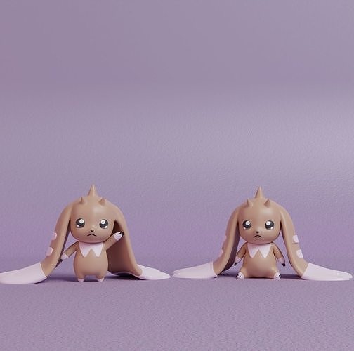 Digimon - Lopmon with 2 poses 3D model 3D printable | CGTrader