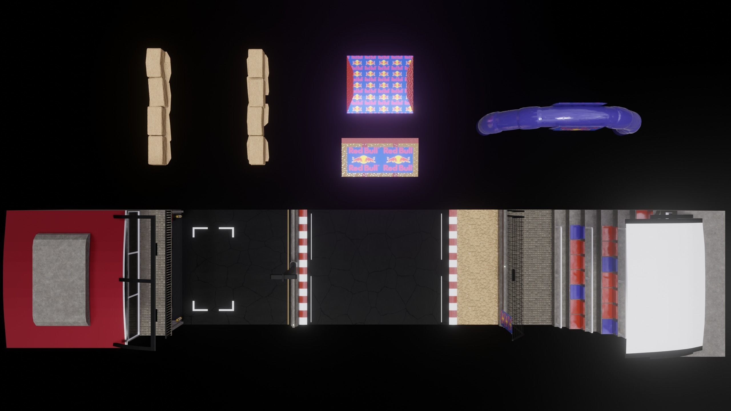 3D model Asset Generic Race Track Red Bull VR / AR / low-poly | CGTrader