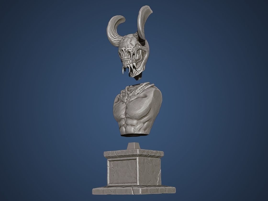 Demon Bust for 3D Print 3D model 3D printable | CGTrader
