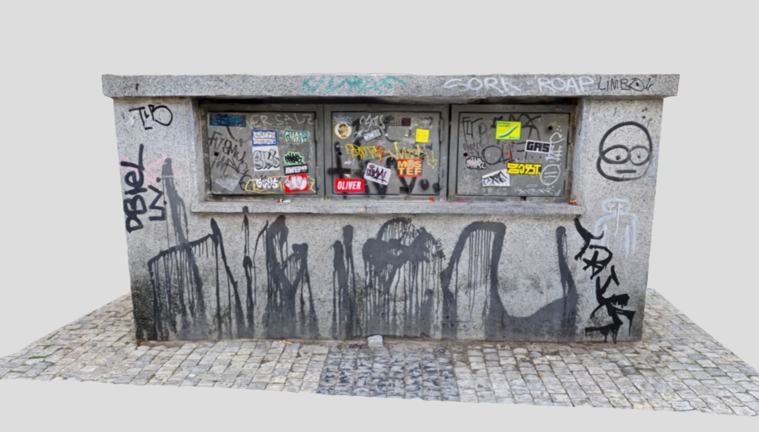 Graffiti Covered Electrical Box 3D model | CGTrader