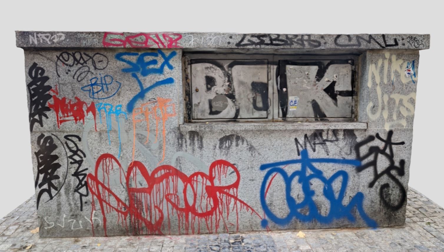 Graffiti Covered Electrical Box 3D model | CGTrader