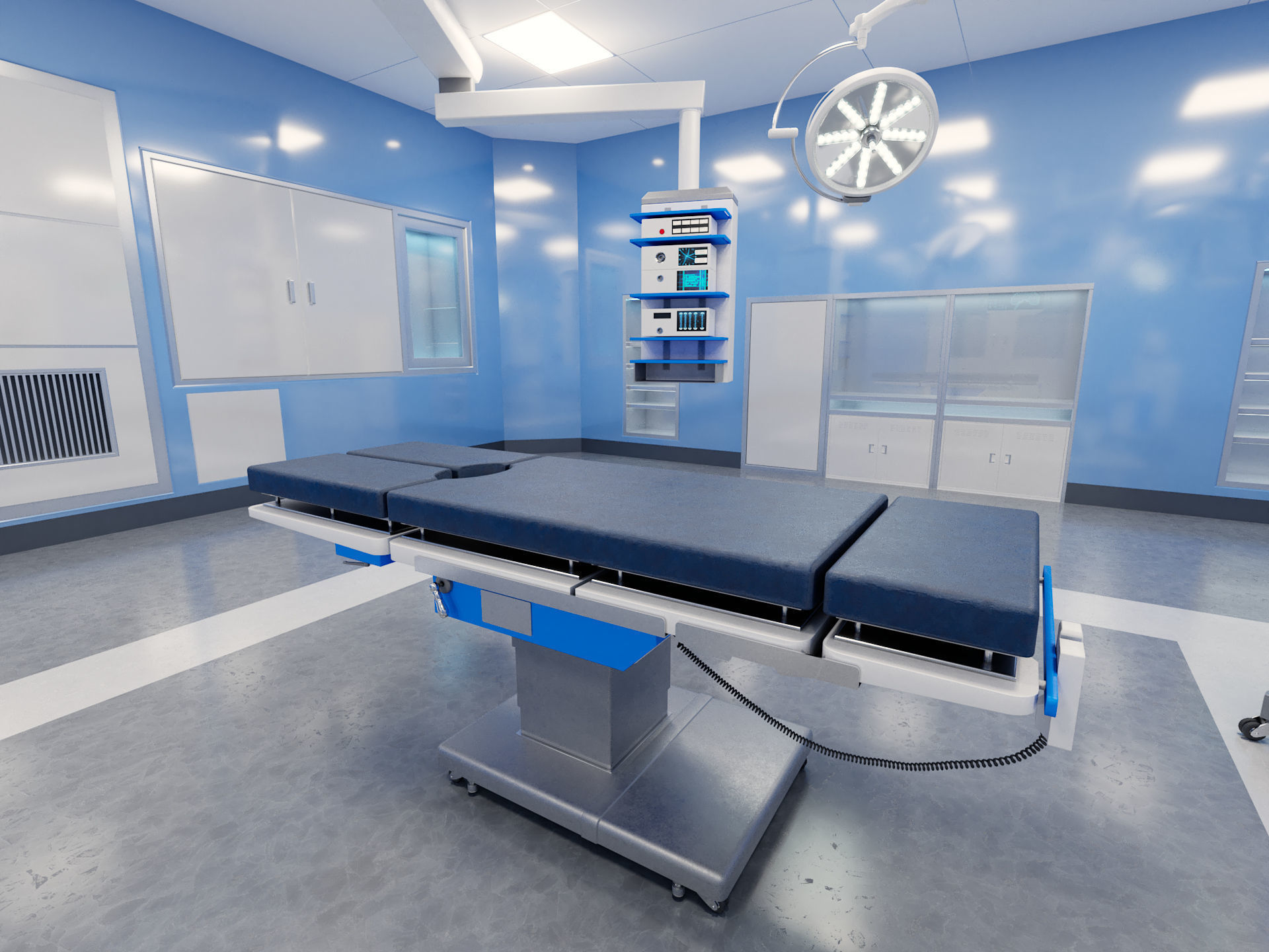 Surgical operating room with equipment 3D model | CGTrader