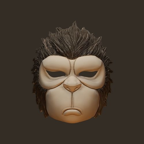 Wearable Cute Simian Ver 2 Monkey Mask 3D model 3D printable | CGTrader