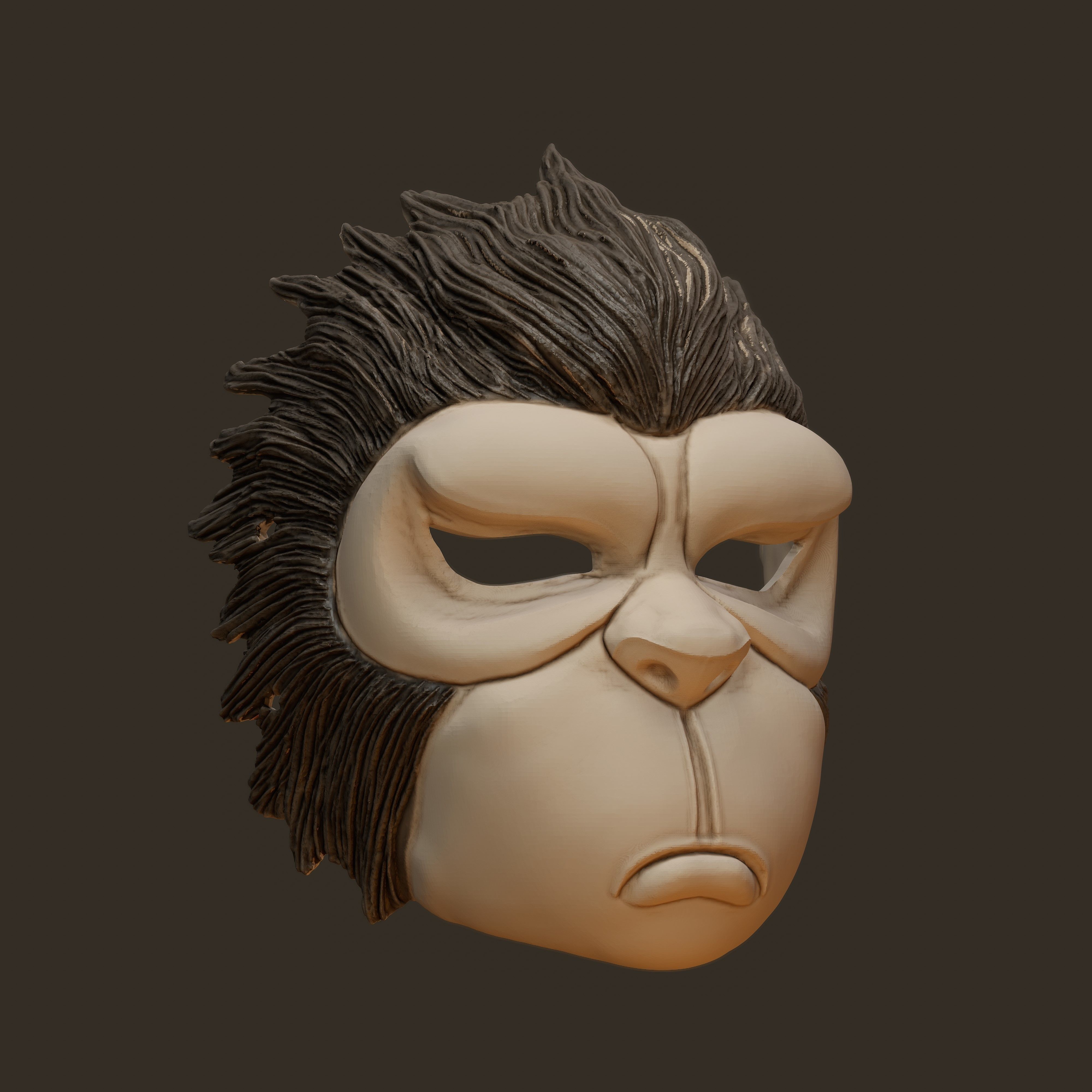 Wearable Cute Simian Ver 2 Monkey Mask 3D model 3D printable | CGTrader