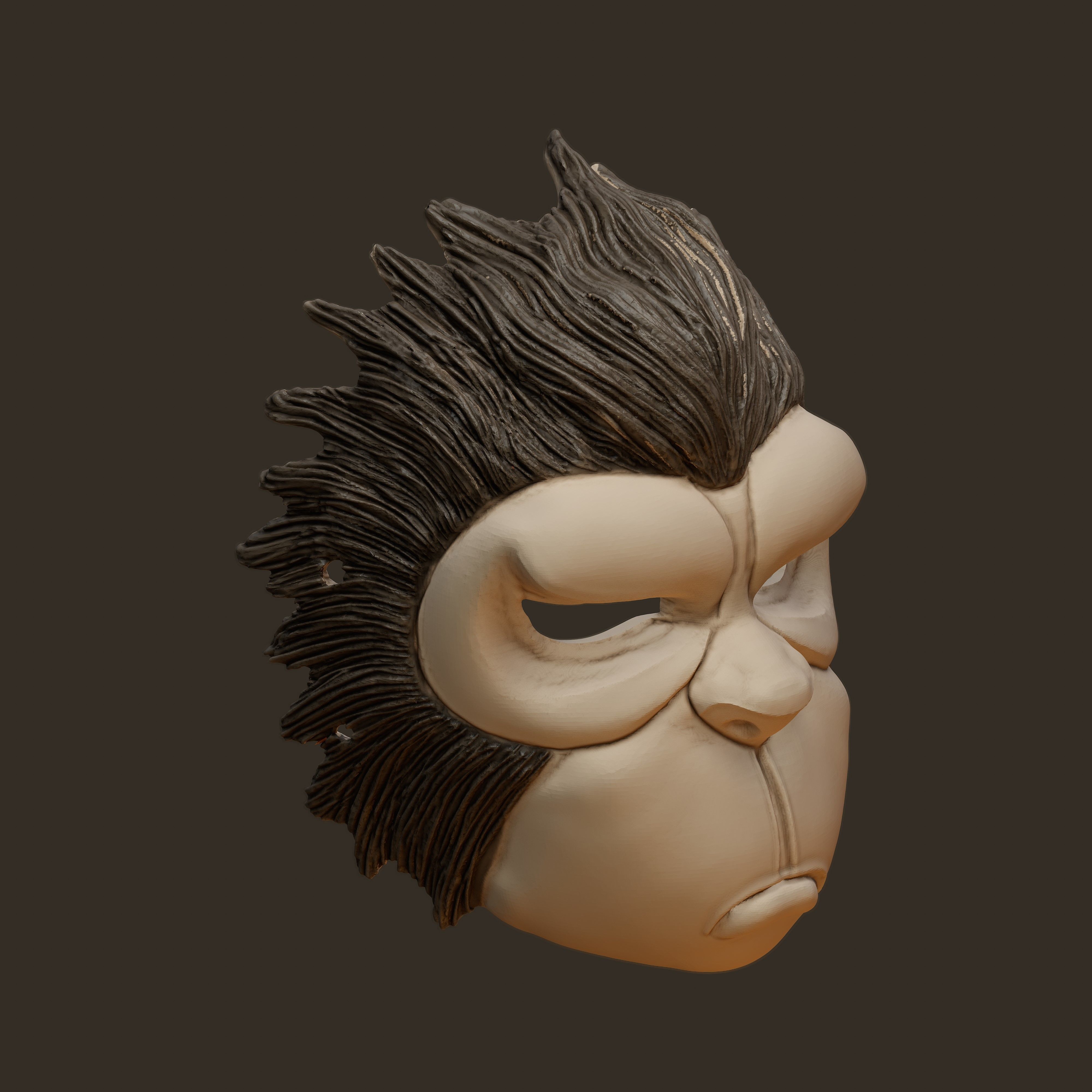 Wearable Cute Simian Ver 2 Monkey Mask 3D model 3D printable | CGTrader