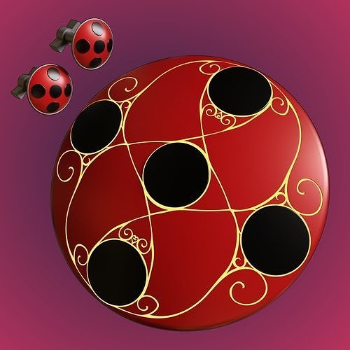 miraculous ladybug earring yo yo 3D model 3D printable | CGTrader