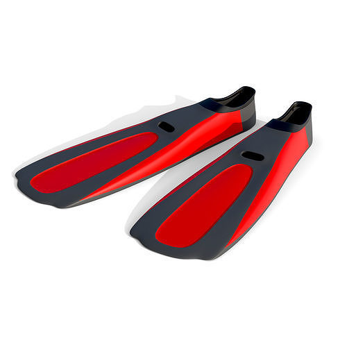 3D model Dive Flippers Red VR / AR / low-poly | CGTrader