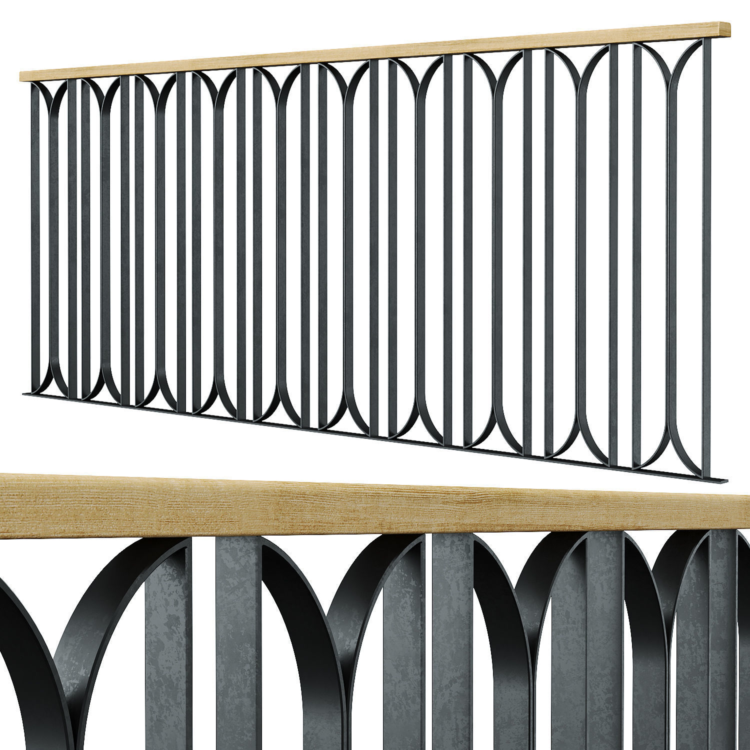 Set of modern railings 2 3D model | CGTrader