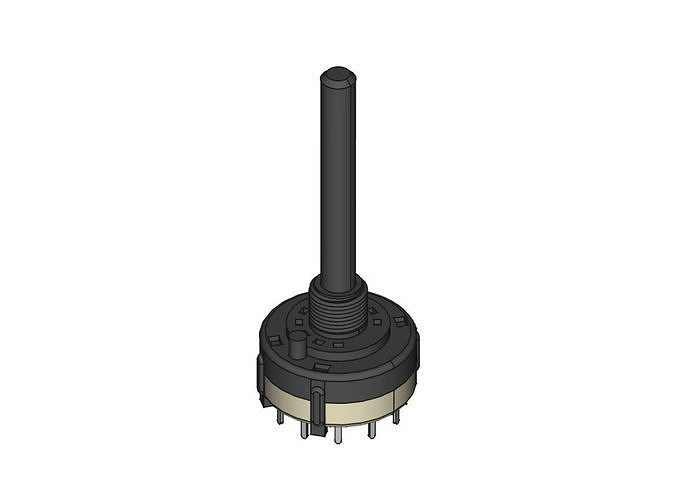 Rotary switch 4 circuits 3 positions 3D model | CGTrader