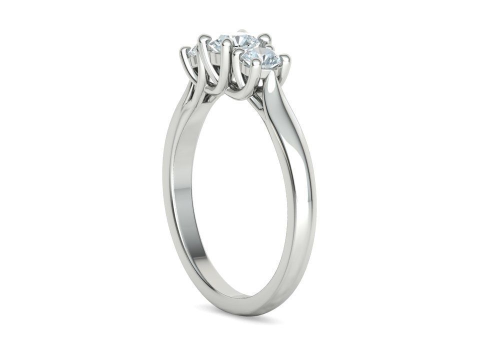 Engagement Ring 3 Stone Trellis Promise Ring 3Dmodel 3D model 3D ...