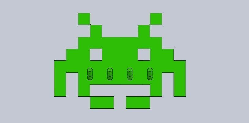 Space Invaders Key Holder 3D model 3D printable | CGTrader