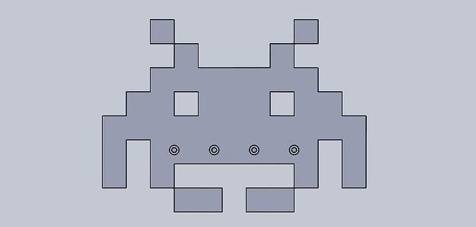 Space Invaders Key Holder 3D model 3D printable | CGTrader