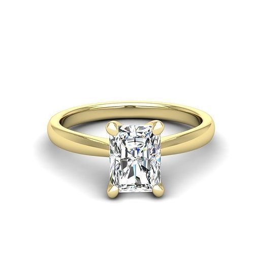 Engagement ring Linda radiant 3D model 3D printable | CGTrader