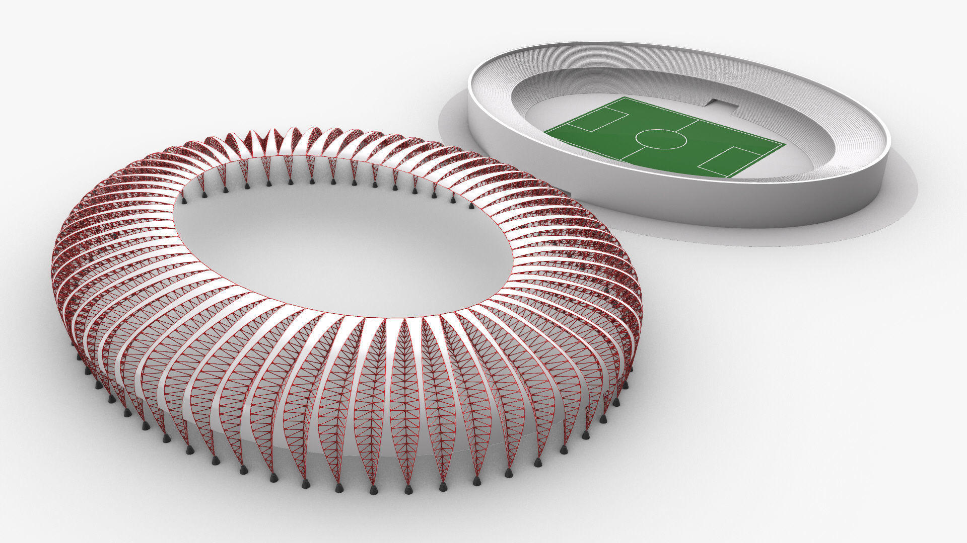 Anchor Trusses Soccer Stadium 3D model | CGTrader