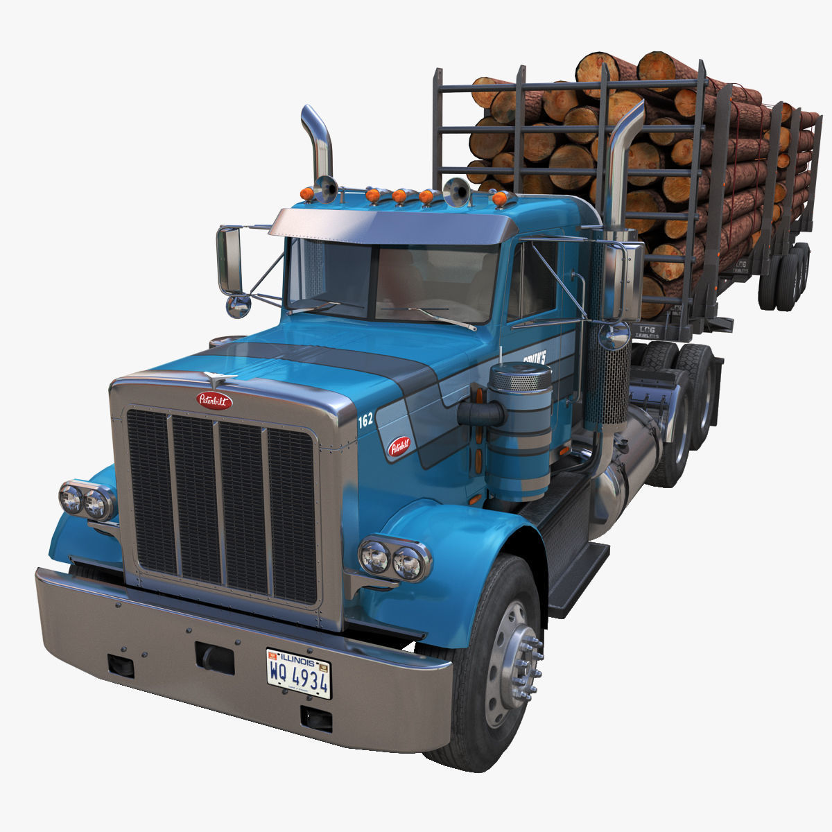 3D model Peterbilt 359 logger truck VR / AR / low-poly | CGTrader