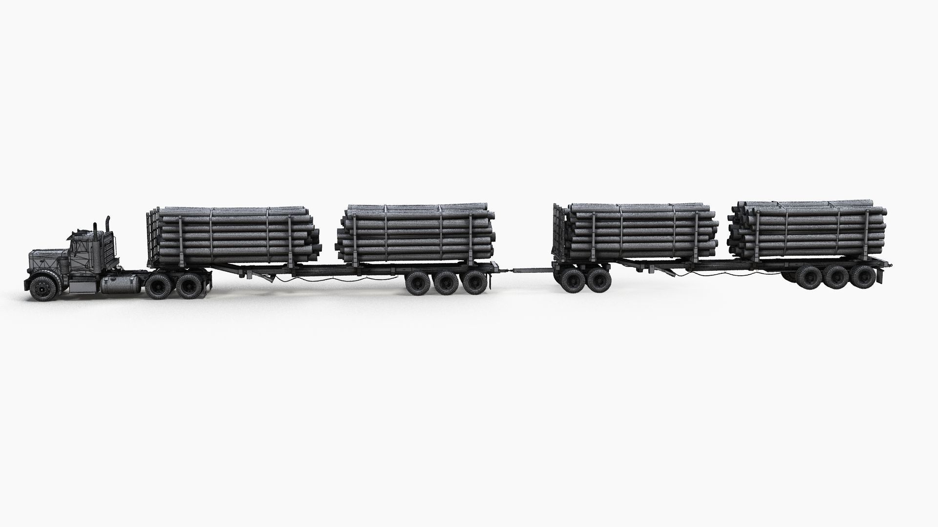 3D model Peterbilt 359 logger truck VR / AR / low-poly | CGTrader