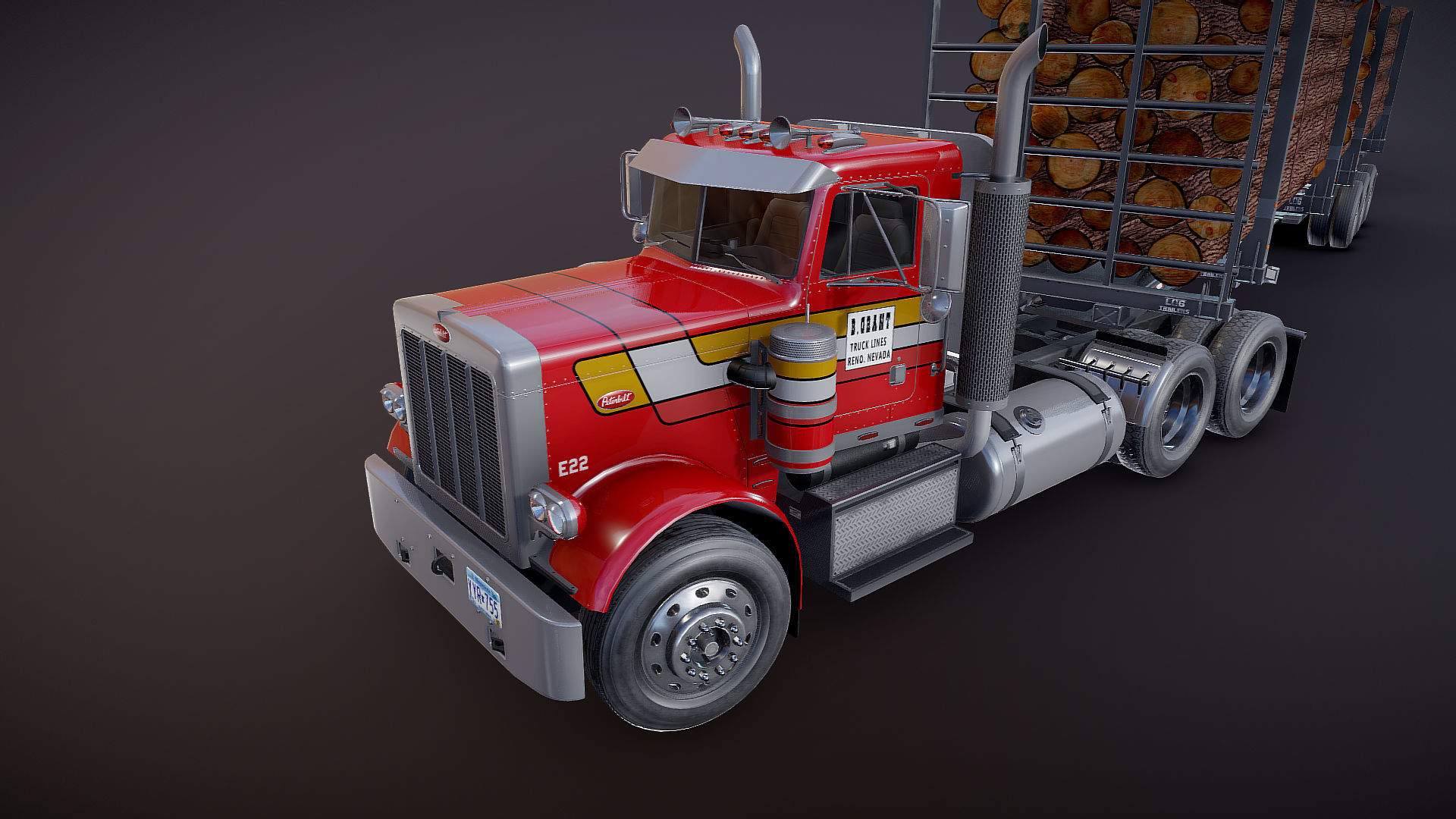 3D model Peterbilt 359 logger truck VR / AR / low-poly | CGTrader
