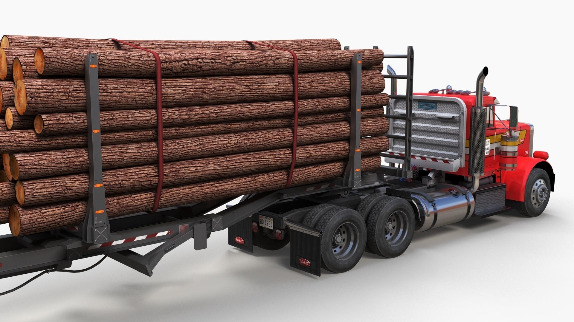 3D model Peterbilt 359 logger truck VR / AR / low-poly | CGTrader