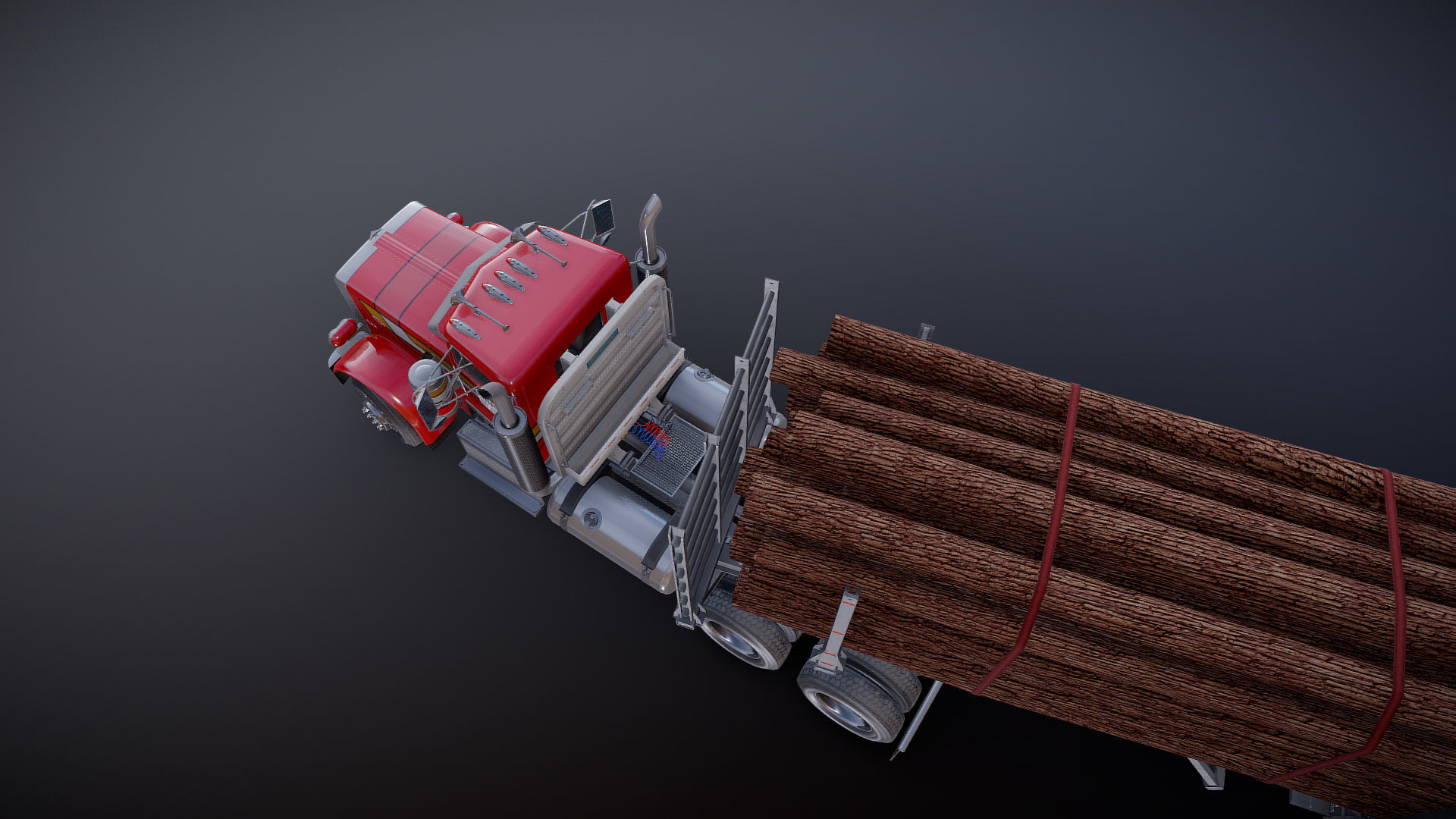 3D model Peterbilt 359 logger truck VR / AR / low-poly | CGTrader