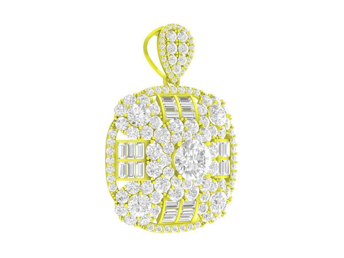 7235 Diamond Custom Pendant for women 3D model 3D printable | CGTrader