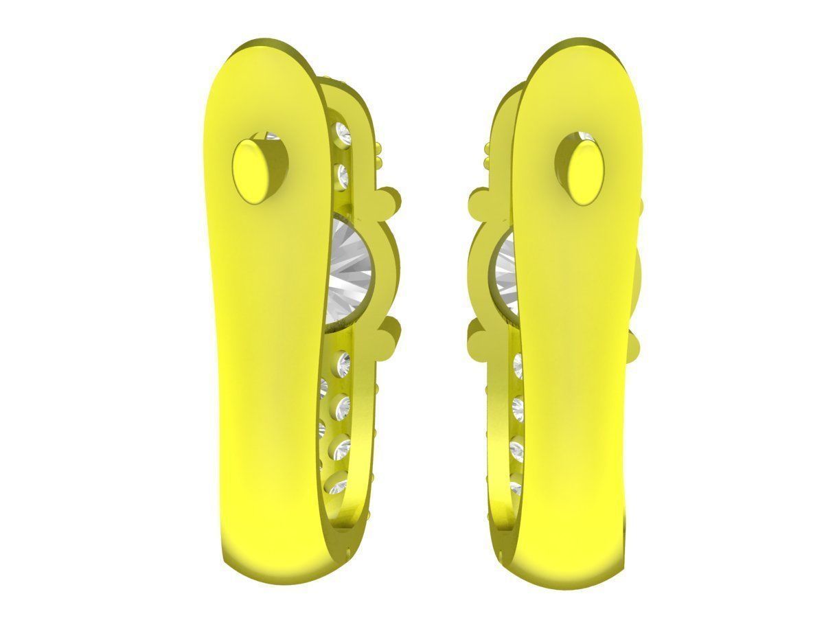 7245 Diamond U Shape Hook Earrings 3D model 3D printable | CGTrader