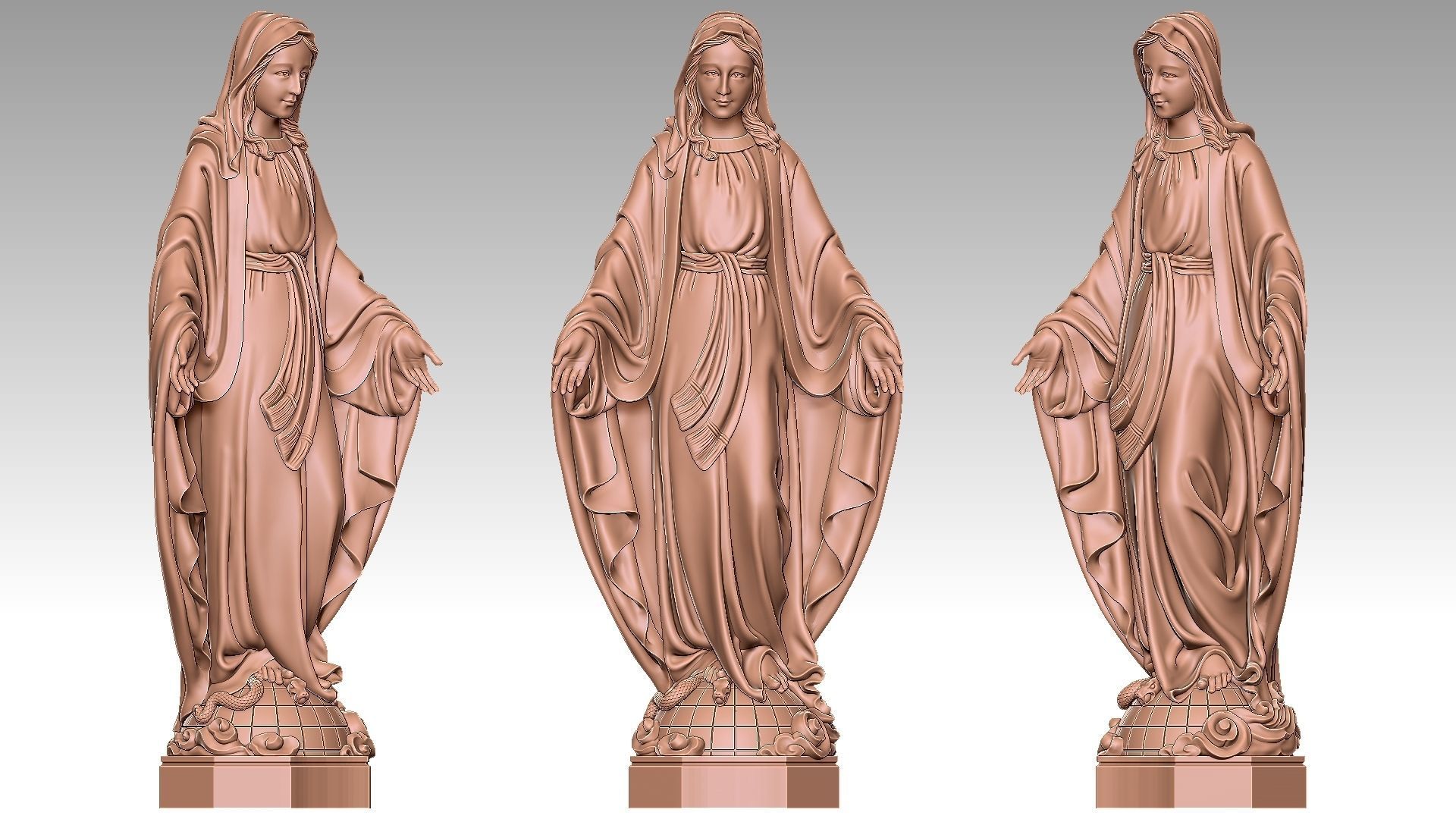 Virgin Mary of Grace 3D model 3D printable | CGTrader