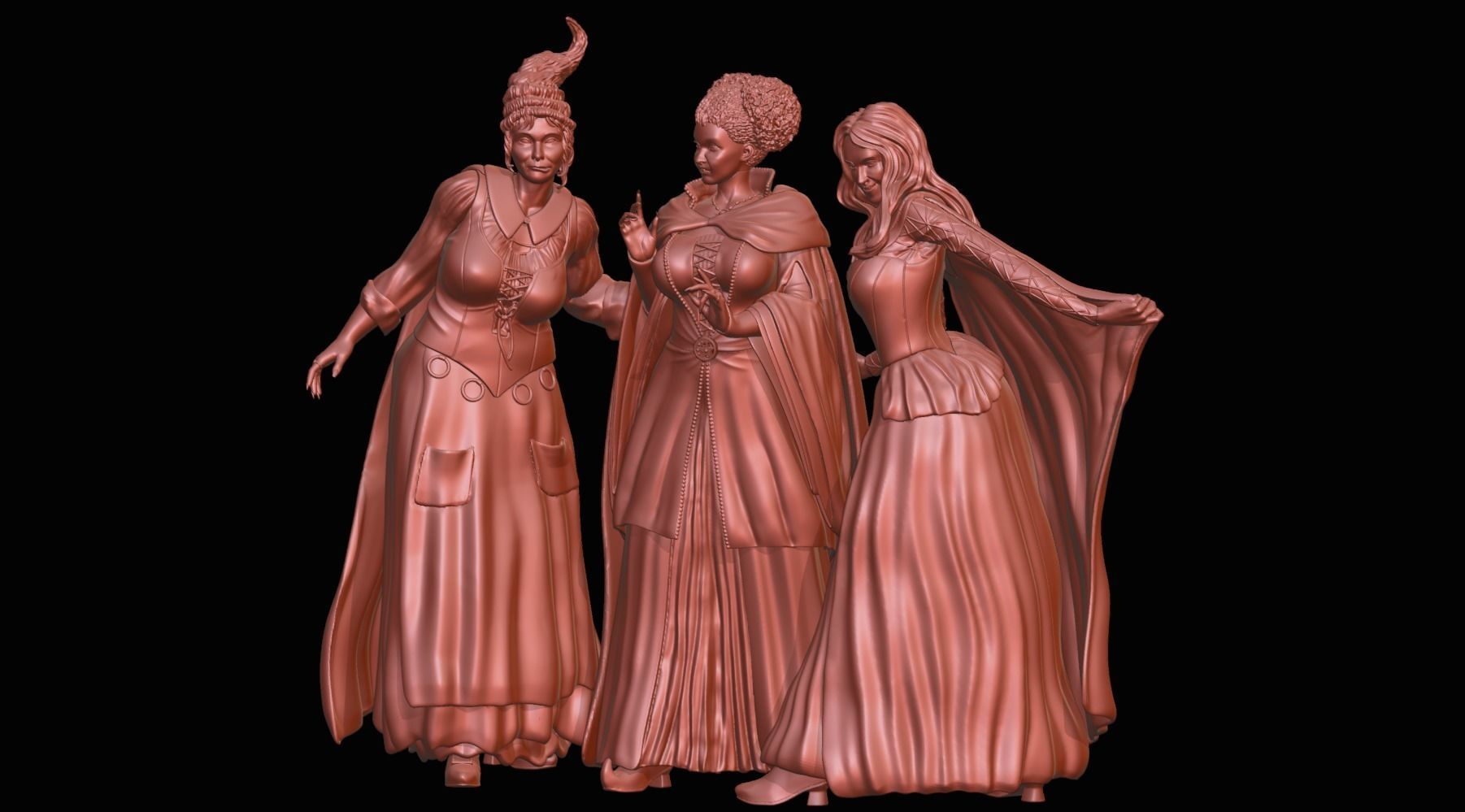 Hocus Pocus Sanderson Sisters - 1to6 statue STL file 3D model 3D model ...