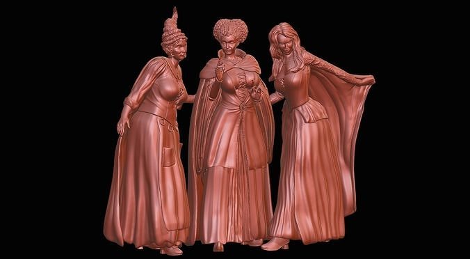 Hocus Pocus Sanderson Sisters - 1to6 statue STL file 3D model 3D model ...