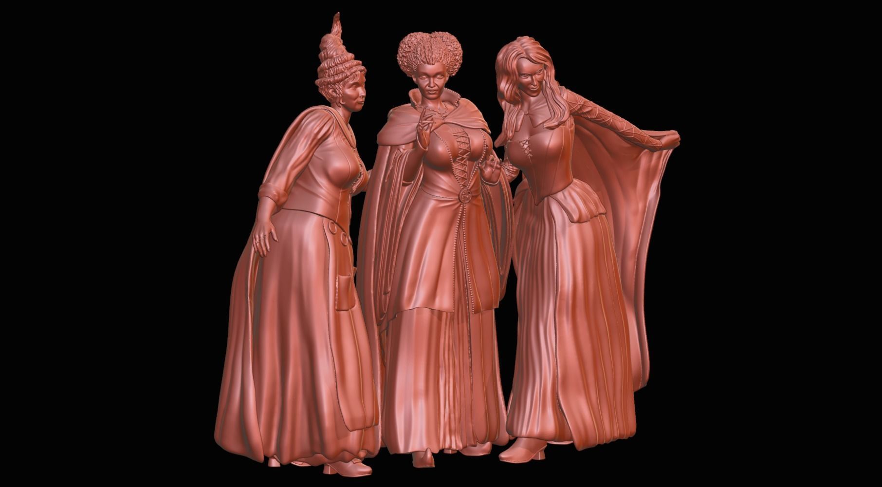 Hocus Pocus Sanderson Sisters - 1to6 statue STL file 3D model 3D model ...