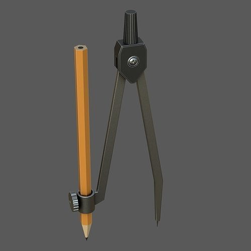 3D model Compass drawing tool VR / AR / low-poly | CGTrader