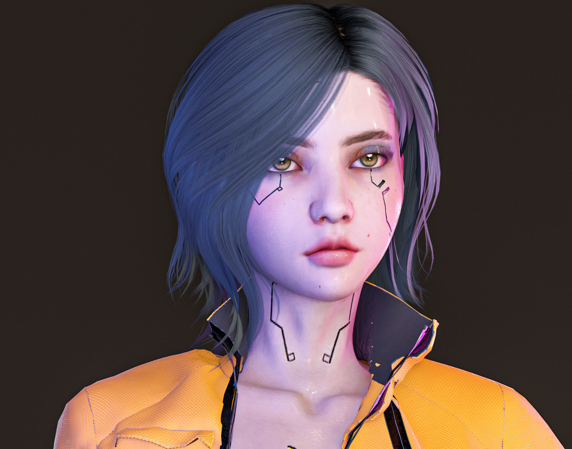 3D model Cyberpunk Girl - Game Ready VR / AR / low-poly | CGTrader