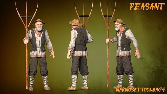 3D model PEASANT MODULAR VR / AR / low-poly | CGTrader