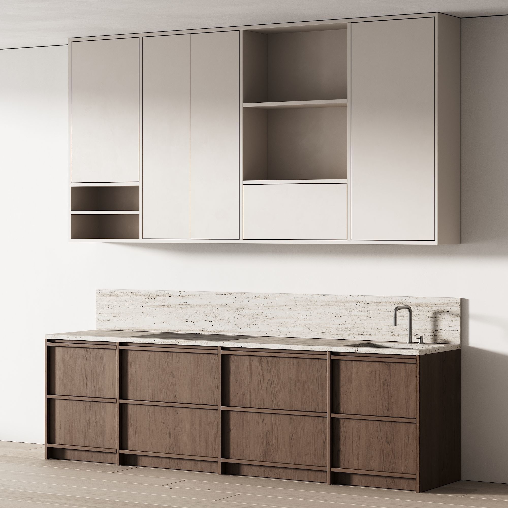 451 modern kitchen 16 mini kitchen 03 nordic japandi 3D model | CGTrader