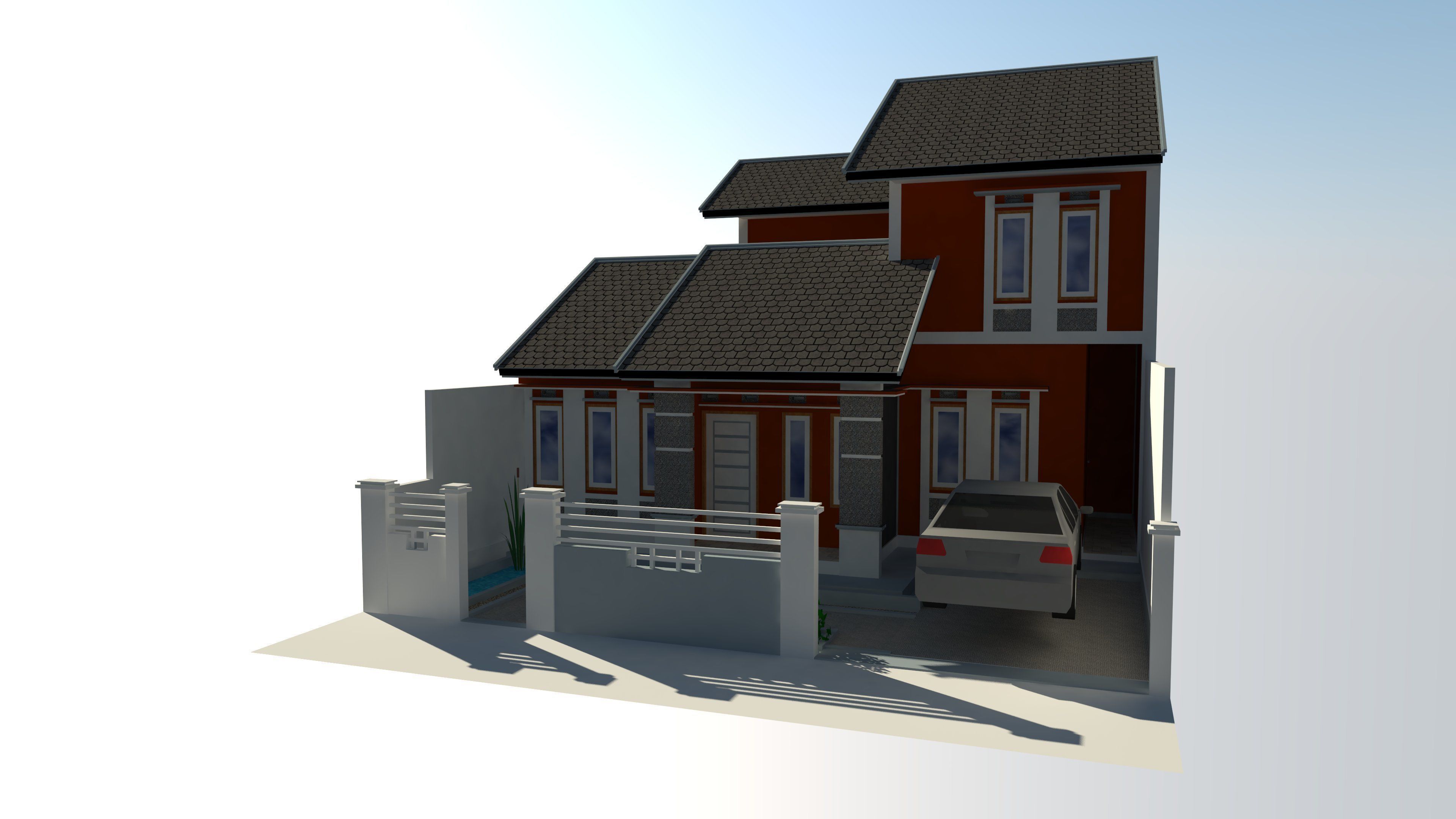 House land size 10 x 15 m 3D model | CGTrader
