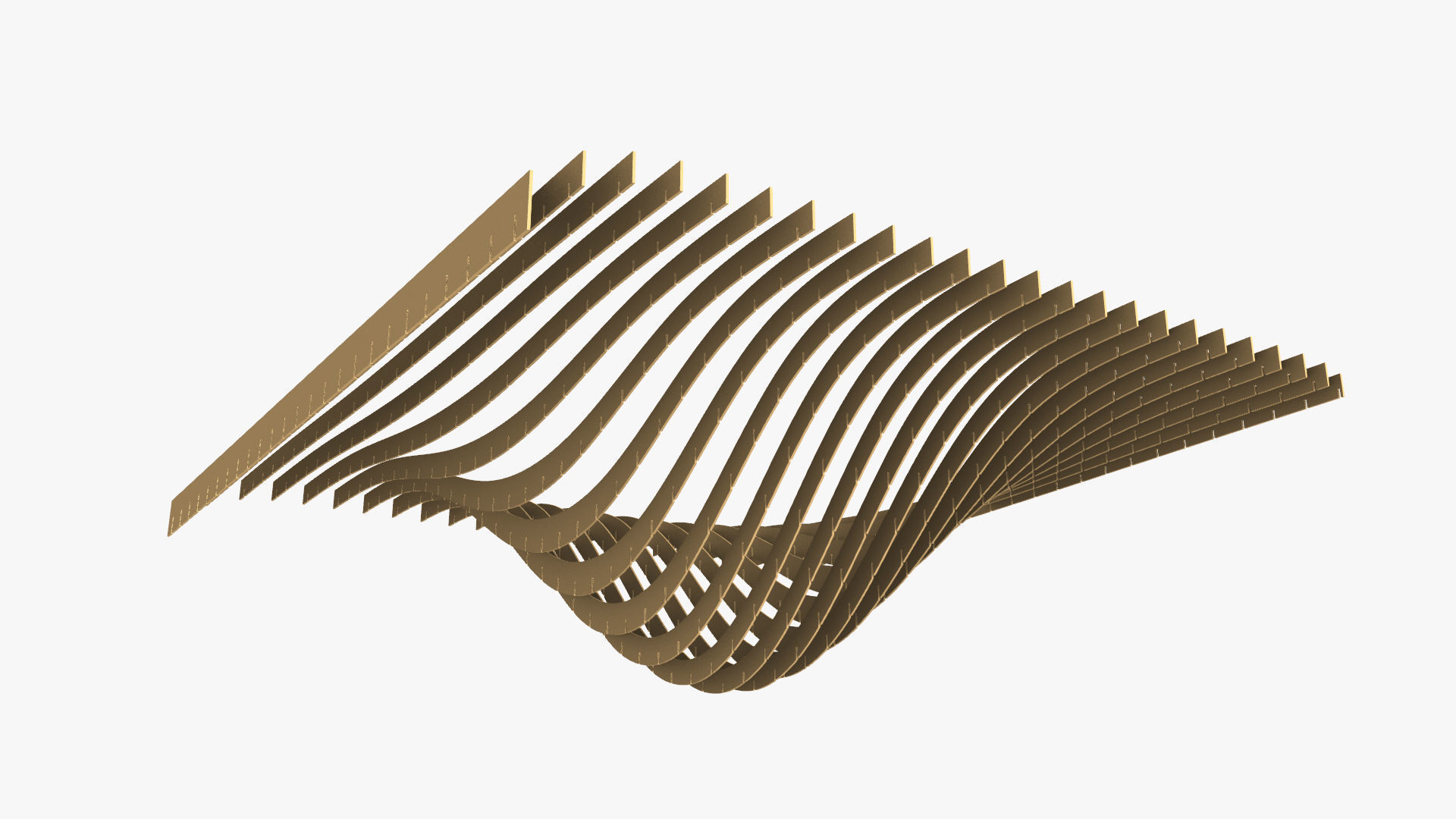 Parabolic Pergola Wooden Structure 3D model | CGTrader