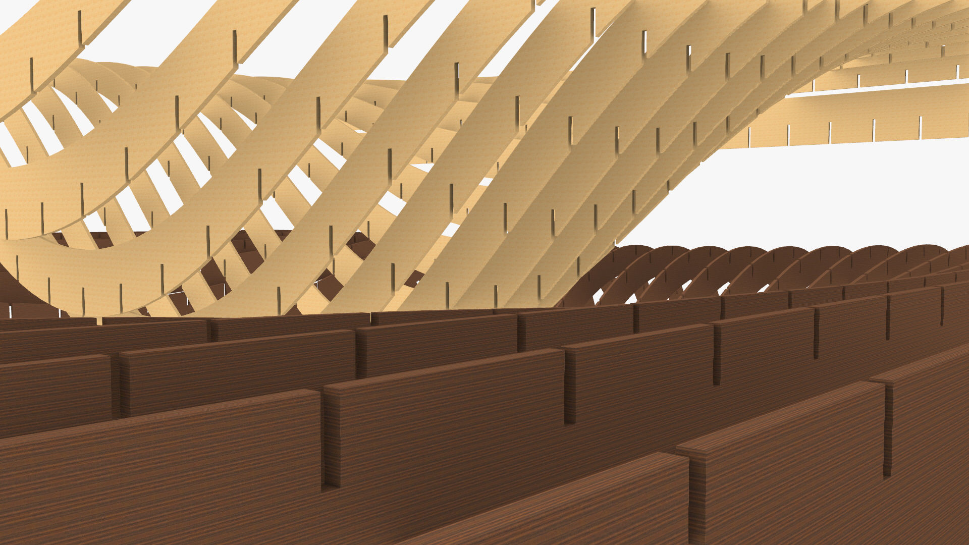 Parabolic Pergola Wooden Structure 3D model | CGTrader