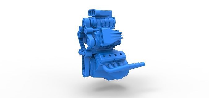Engine V8 with triple supercharger V4 Scale 1 to 25 3D model 3D ...
