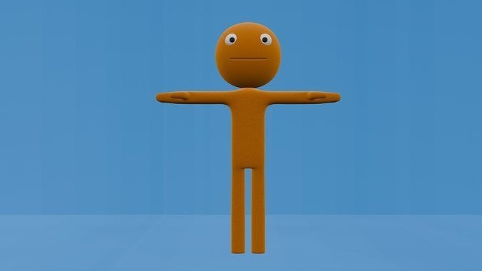 Casual Orange Man 3D model rigged | CGTrader