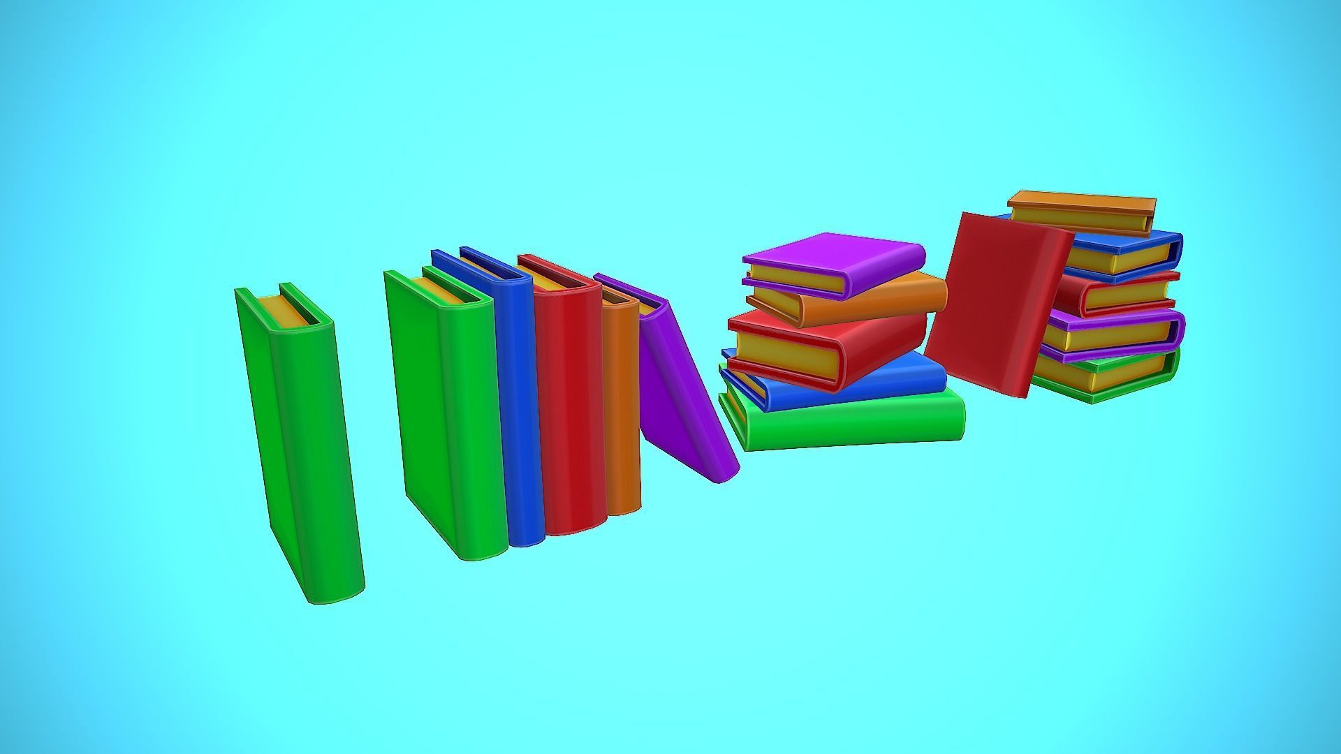 3D model PILE OF BOOKS - BOOK CARTOON STYLIZED VR / AR / low-poly ...