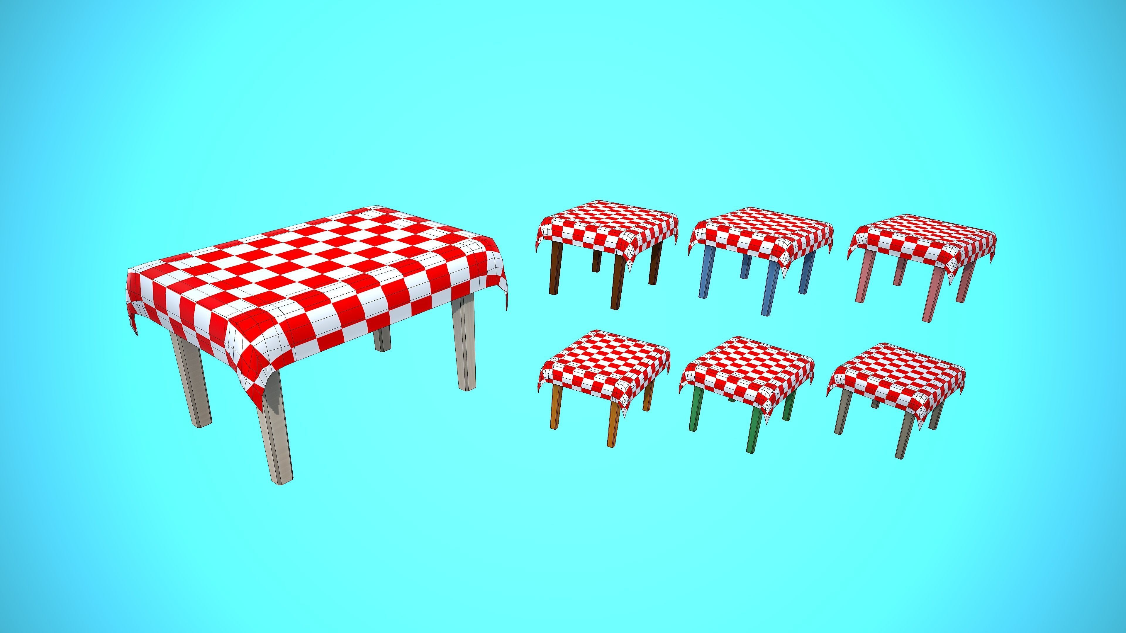 3D model TABLE 01 TABLECLOTH FURNITURE CARTOON STYLIZED VR / AR / low ...